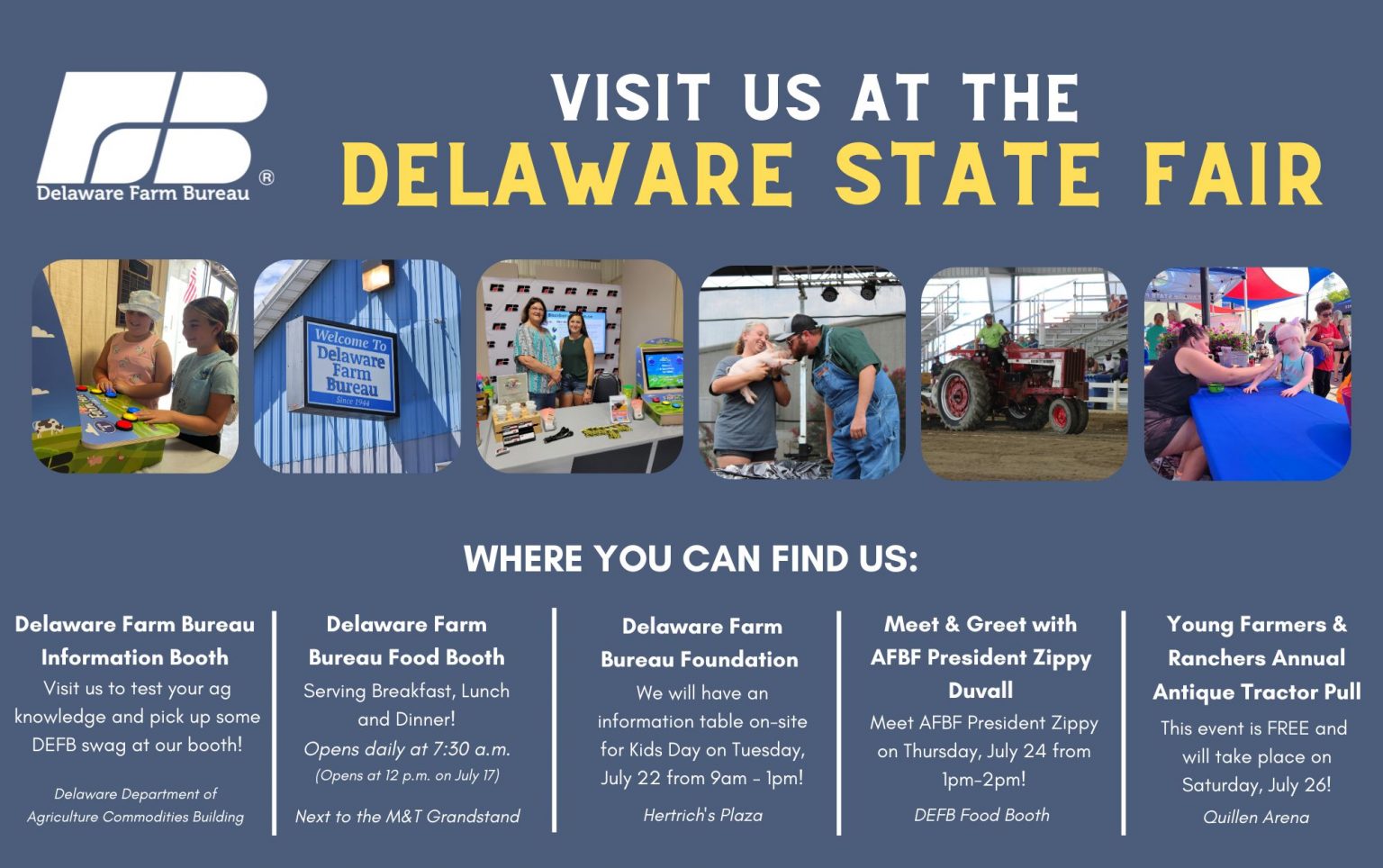 Find Delaware Farm Bureau at the Delaware State Fair!